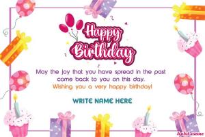 Free Happy Birthday Wishes Card With Name Editing