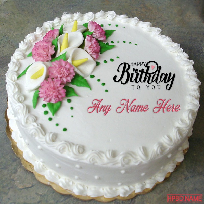 Buttercream Flowers Birthday Cake By Name Edit
