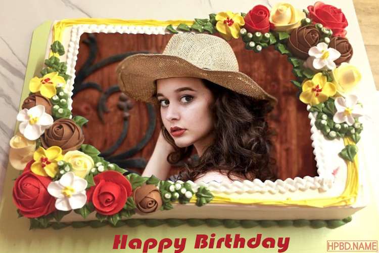 Beautiful Birthday Cake With Photo Edit